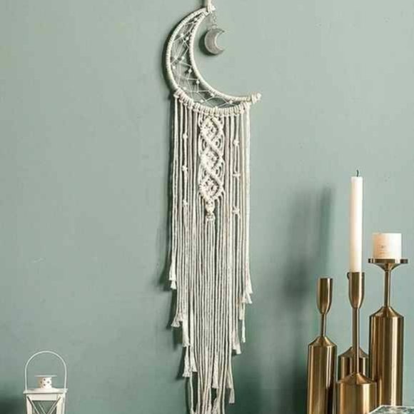 Wall Decor | Woven Moon Shaped Tassel Wall Decor | Poshmark